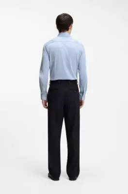 Hugo Melange Slim-fit Shirt In Cotton-blend Jersey