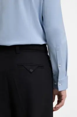 Hugo Melange Slim-fit Shirt In Cotton-blend Jersey