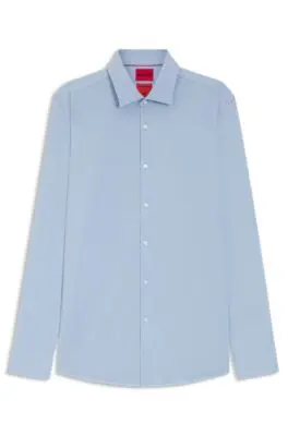 Hugo Melange Slim-fit Shirt In Cotton-blend Jersey