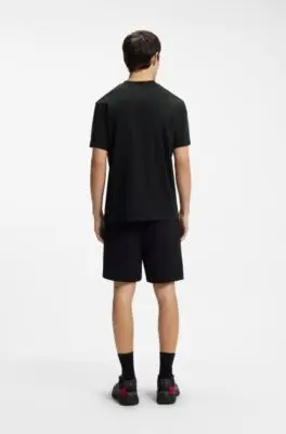 Hugo Rose-artwork T-shirt In Cotton Jersey - Black