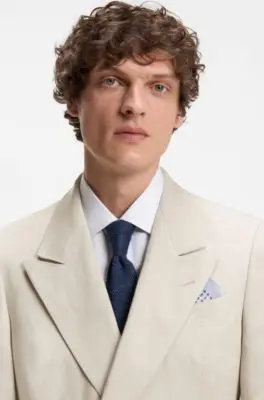 BOSS Slim-fit Jacket With Micro Pattern - Light Grey