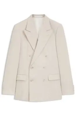 BOSS Slim-fit Jacket With Micro Pattern - Light Grey