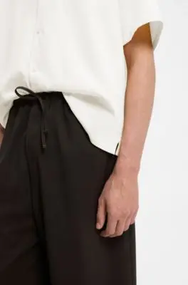 BOSS Drawstring Virgin Wool Pants - Brown