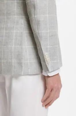 BOSS Checked Slim-fit Jacket