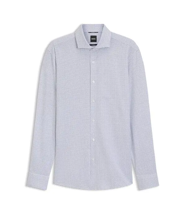 BOSS Printed Slim-fit Shirt In Performance-stretch Jersey