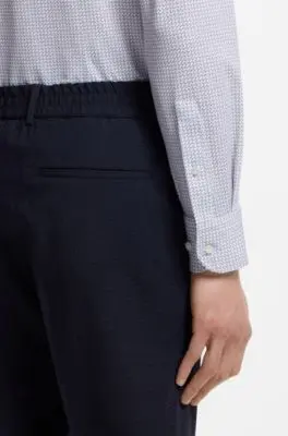 BOSS Printed Slim-fit Shirt In Performance-stretch Jersey