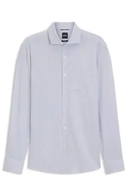 BOSS Printed Slim-fit Shirt In Performance-stretch Jersey