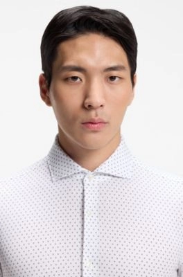 BOSS Printed Slim-fit Shirt In Performance-stretch Jersey - Patterned