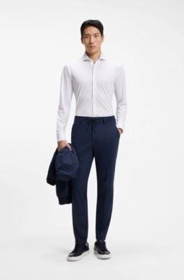 BOSS Printed Slim-fit Shirt In Performance-stretch Jersey - Patterned