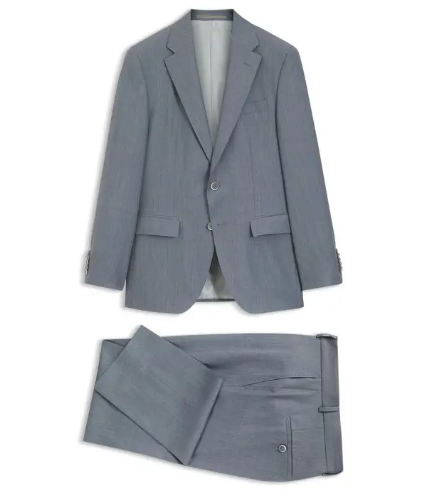 BOSS Two-piece Slim-fit Suit In Virgin Wool And Silk - Blue