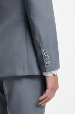 BOSS Two-piece Slim-fit Suit In Virgin Wool And Silk - Blue