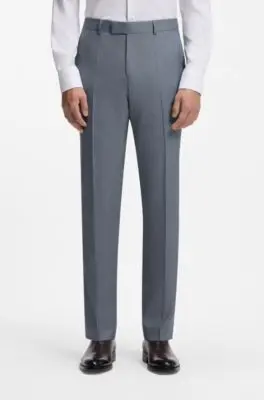 BOSS Two-piece Slim-fit Suit In Virgin Wool And Silk - Blue