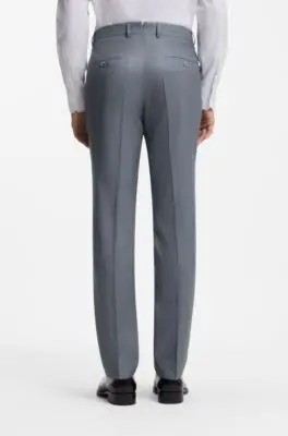 BOSS Two-piece Slim-fit Suit In Virgin Wool And Silk - Blue