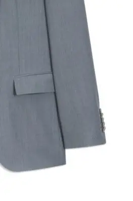 BOSS Two-piece Slim-fit Suit In Virgin Wool And Silk - Blue
