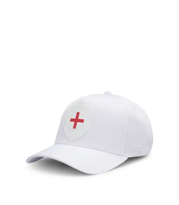 BOSS Logo Cap In Lustrous Twill With Country-flag Badge - England
