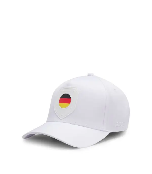 BOSS Logo Cap In Lustrous Twill With Country-flag Badge - Germany