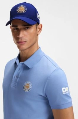 BOSS Five-panel Cap With Tennis Artwork - Light Blue