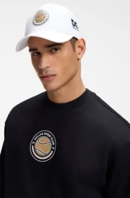 BOSS Five-panel Cap With Tennis Artwork - White