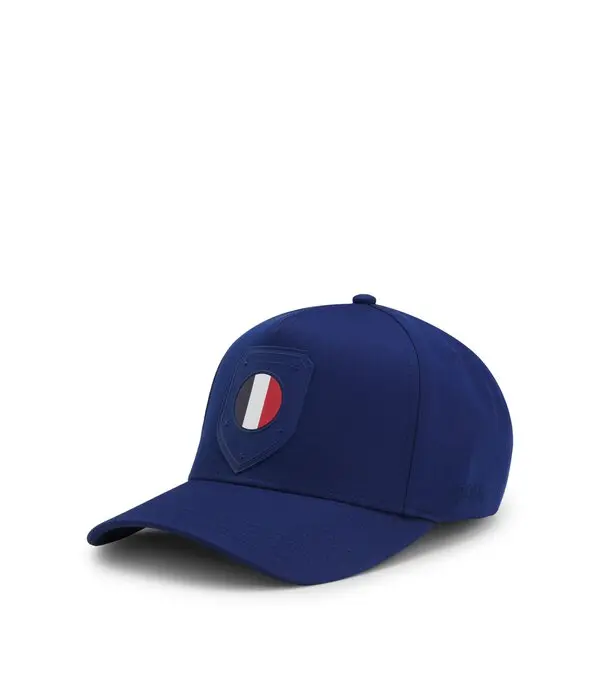 BOSS Logo Cap In Lustrous Twill With Country-flag Badge - France