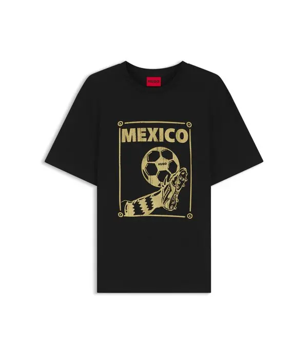 Hugo Relaxed-fit T-shirt In Cotton With Soccer Artwork