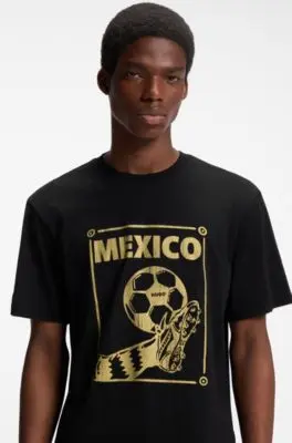 Hugo Relaxed-fit T-shirt In Cotton With Soccer Artwork