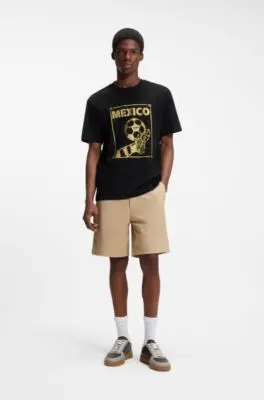 Hugo Relaxed-fit T-shirt In Cotton With Soccer Artwork