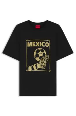 Hugo Relaxed-fit T-shirt In Cotton With Soccer Artwork