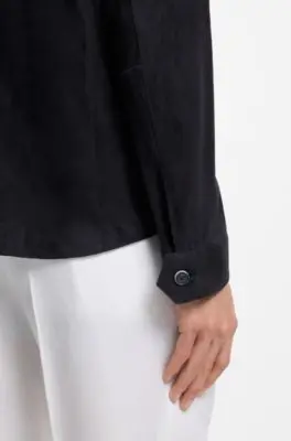 BOSS Metis Suede Shirt With Nappalan Inner