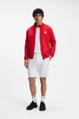 BOSS Cotton-blend Zip-up Sweatshirt With Flag Patch - Canada