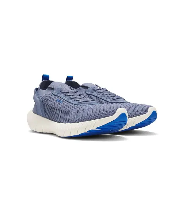 BOSS Motion Sneakers With Knitted Uppers And Leather Trims - Light Grey