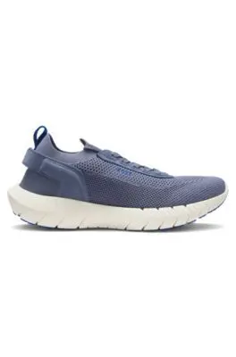 BOSS Motion Sneakers With Knitted Uppers And Leather Trims - Light Grey