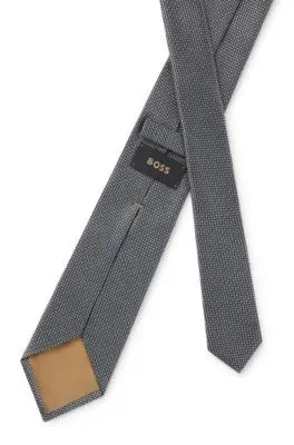BOSS Jacquard-pattern Silk Tie - Light Blue