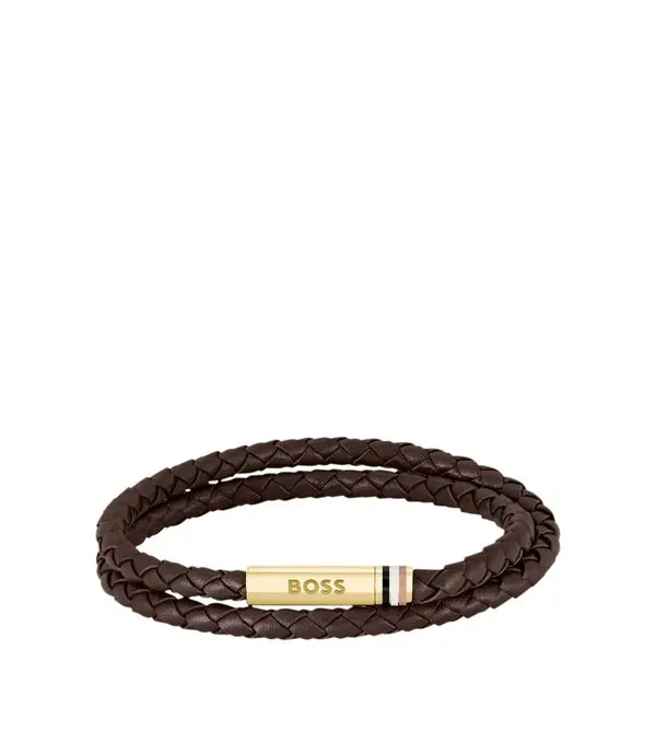 BOSS Braided Leather Cuff With Logo Closure - Assorted Pre Pack