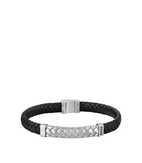 BOSS Braided Leather Cuff With Herringbone Hardware - Assorted Pre Pack