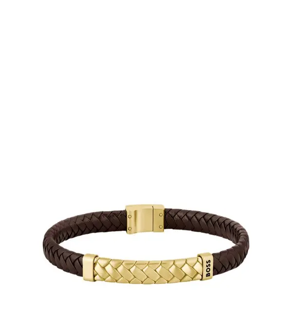 BOSS Brown Leather Herringbone Cuff - Assorted Pre Pack