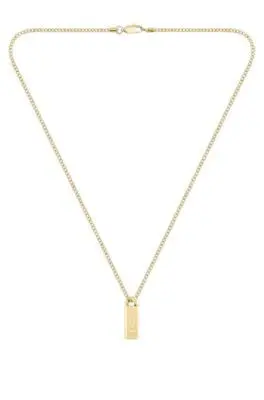 BOSS Gold-tone Necklace With Logo Pendant