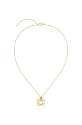 BOSS Gold-tone Necklace With Logo Hoop