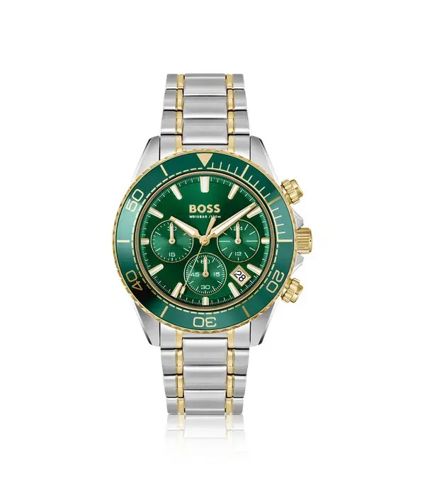 BOSS Sealiner Two-tone Chronograph Watch With Green Dial - Assorted Pre Pack