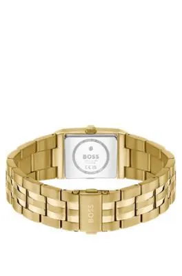 BOSS Strivo Gold-tone Watch With Stripe Detail