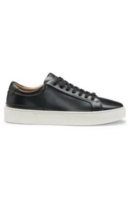 BOSS Gary Leather Lace-up Sneakers - Black