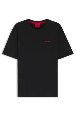 Hugo Embroidered-logo Pyjama T-shirt In A Cotton Blend