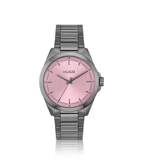 Hugo Gray-plated Watch With Textured Dial - Assorted Pre Pack