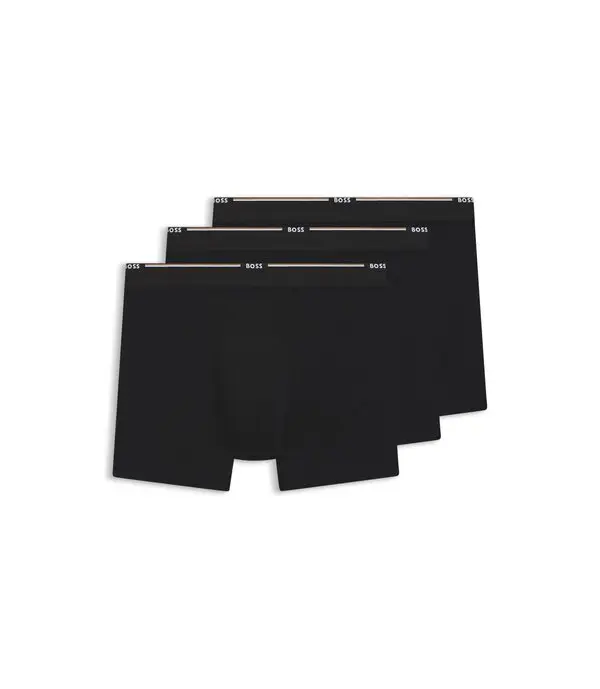 BOSS Three-pack Of Bamboo-blend Boxer Briefs - Black