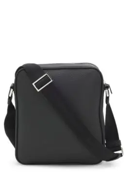 BOSS Reporter Bag In Natural-grain Italian Leather