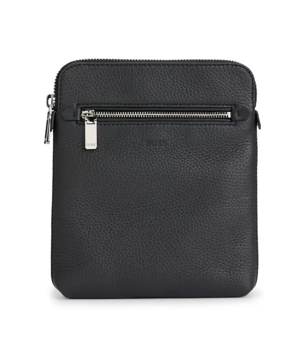 BOSS Emed-logo Envelope Bag In Italian Leather - Black
