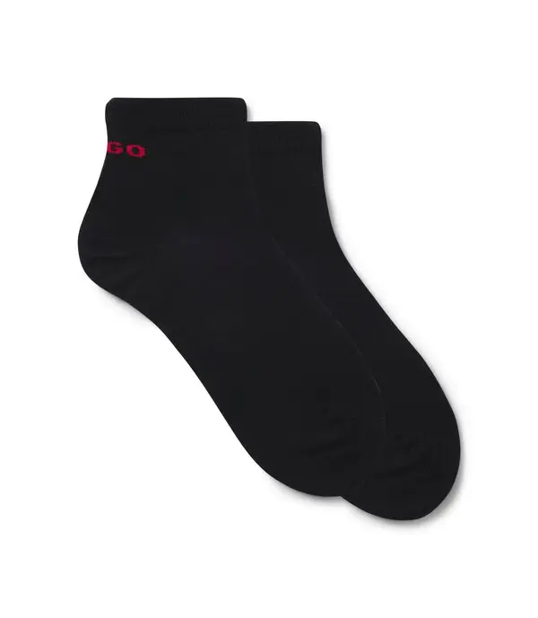 Hugo Two-pack Of Short-length Cotton-blend Socks - Black