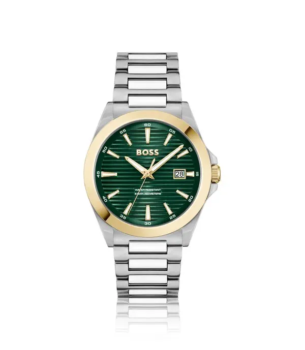 BOSS Strike Two-tone Watch With Green Grooved Dial - Assorted Pre Pack