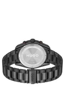 Hugo Checkerboard Patterned Watch With Three-link Bracelet