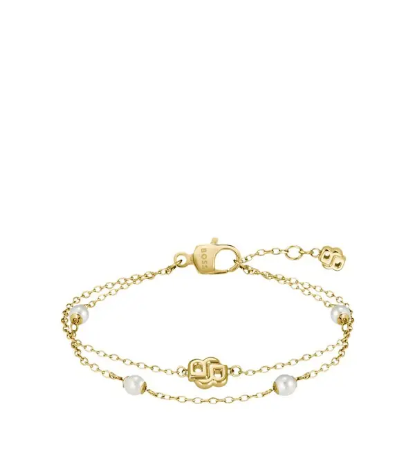 BOSS Layered Gold-tone Bracelet With Pearlized Beads - Assorted Pre Pack