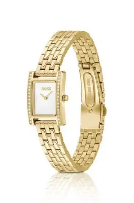 BOSS Gold-effect Watch With Crystals